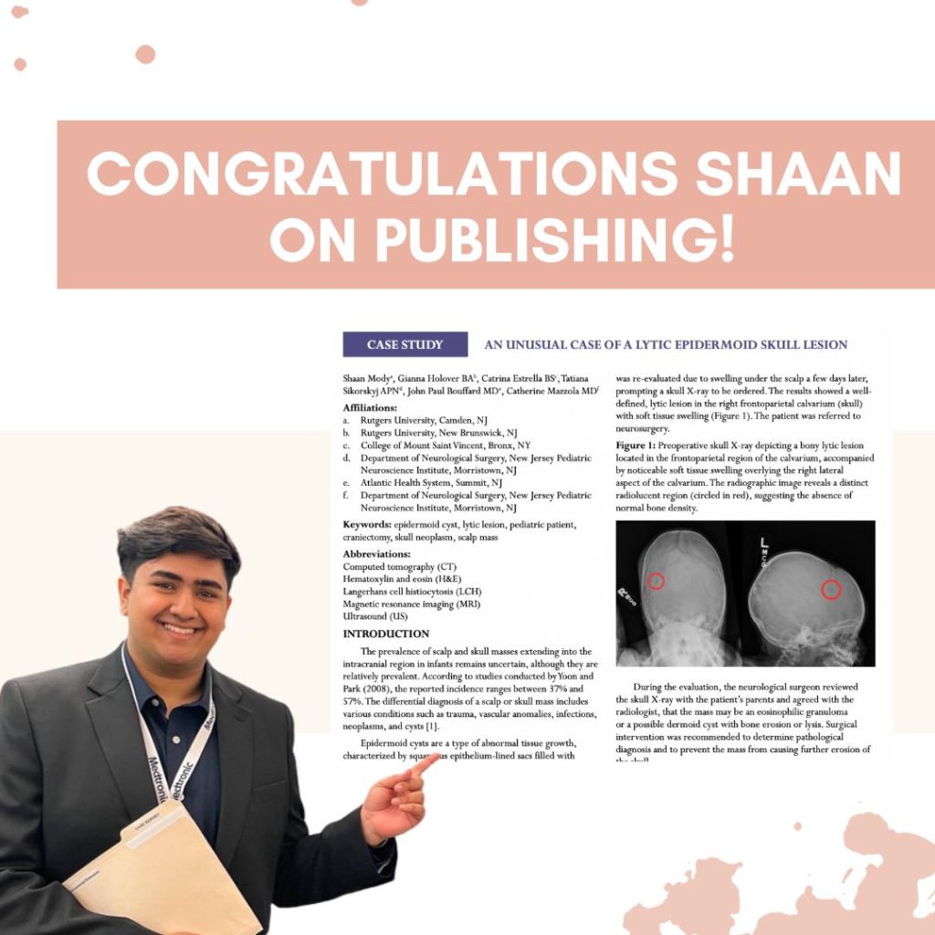 Congrats Shaan On Publishing - NJ Craniofacial Center